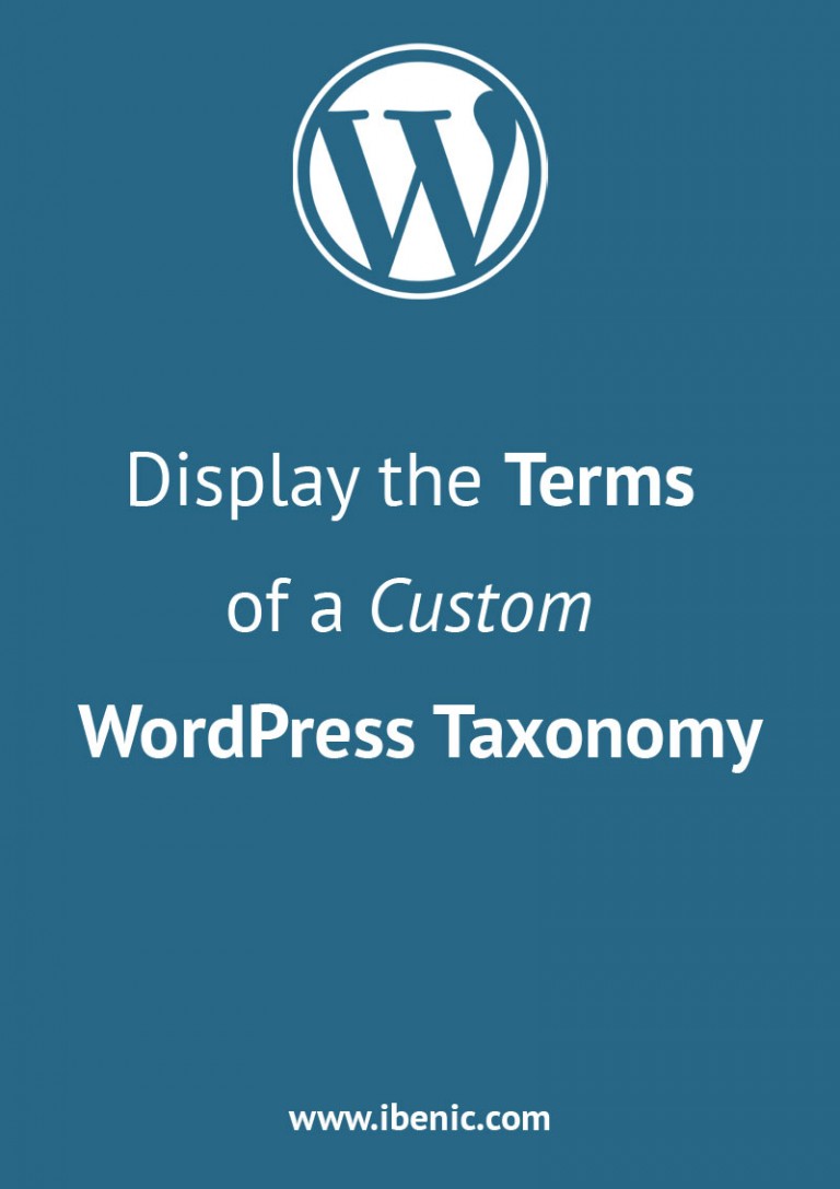 Display the Terms of a Custom WordPress Taxonomy - Igor Benić