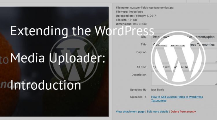 Extending the WordPress Media Uploader: Custom Field - Igor Benić